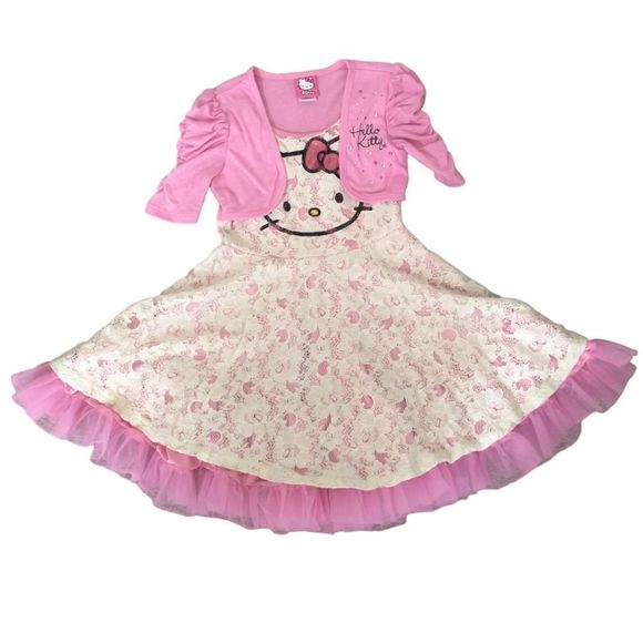 Hello Kitty | Dresses | Hello Kittyparty Dress Sz 5 Full Circle Sanrio ...